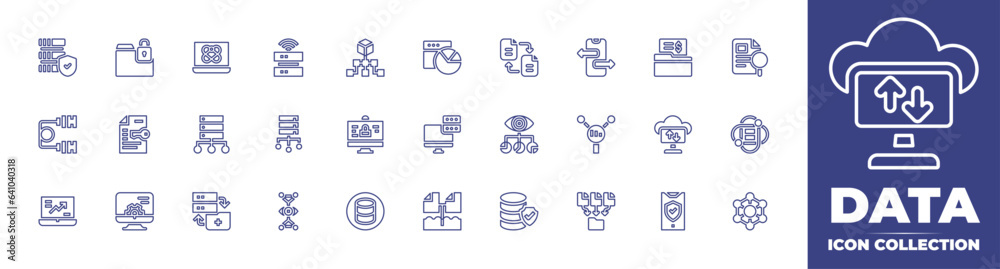 Data line icon collection. Editable stroke. Vector illustration ... Data line icon collection. Editable stroke. Vector illustration ...