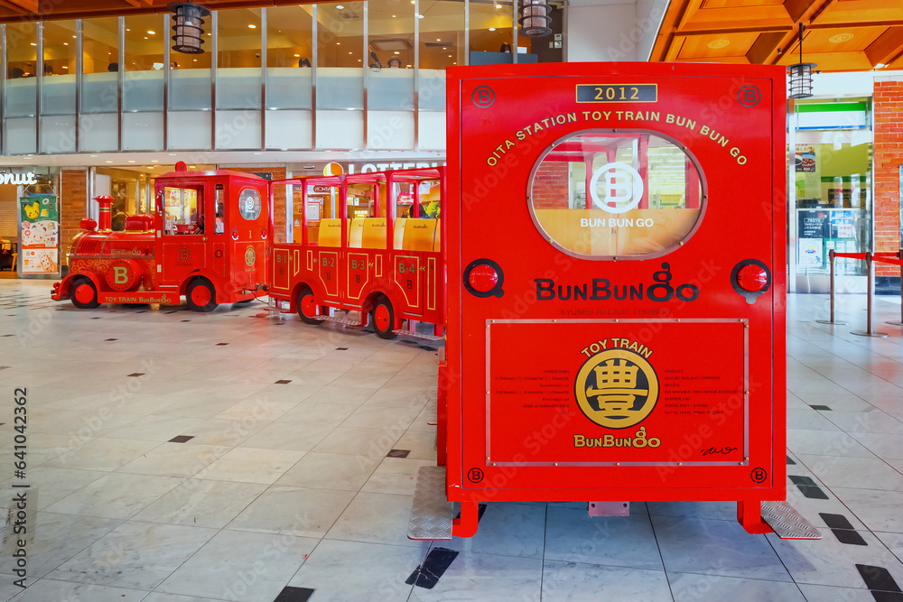 Oita, Japan - Nov 26 2022:The famous Japanese toy train, Bun Bun Go ...