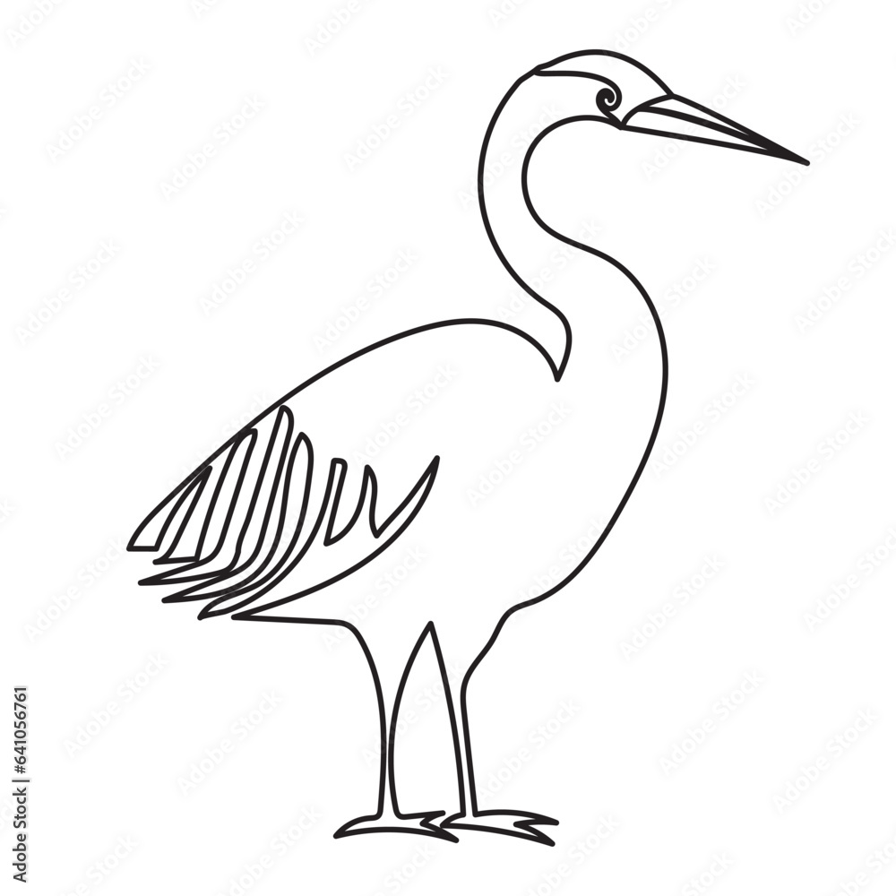 Single line bird drawing of flying up vector illustration Stock Vector ...