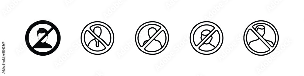 No entry sign icon set, Not allow entry signs icon. No pedestrian set ...