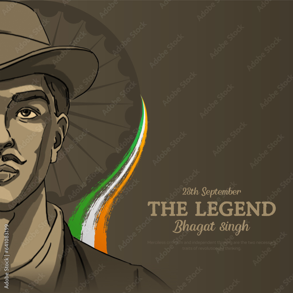Vector illustration of Tricolor India background with Nation Hero and ...