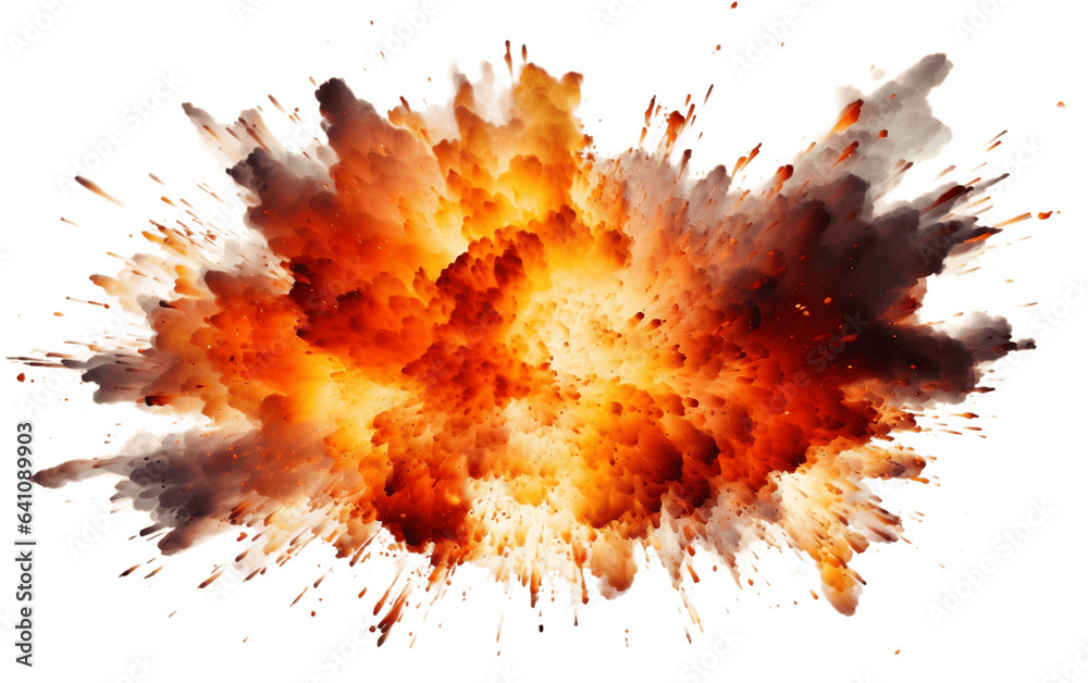 Explosion on white transparent background Stock Photo | Adobe Stock