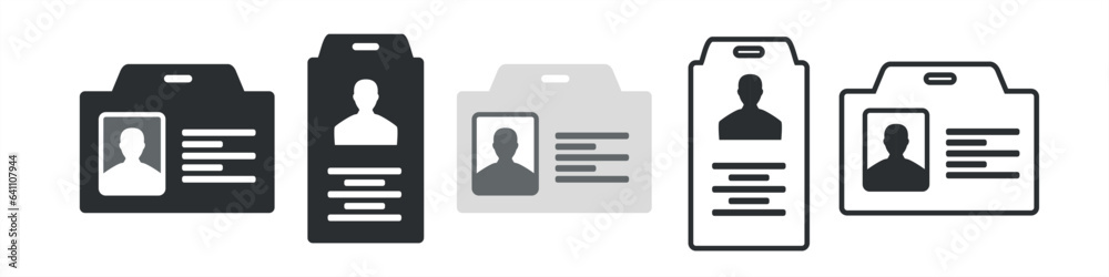 Identification Card icon set. Identification card outline icon. Driver ...