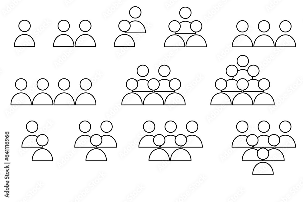 People group icon set. Team people. User profile symbol. Group of ...