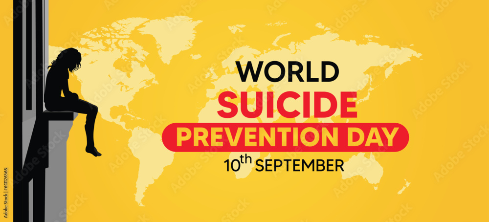 World Suicide Prevention Day awareness day 10 September vector poster ...
