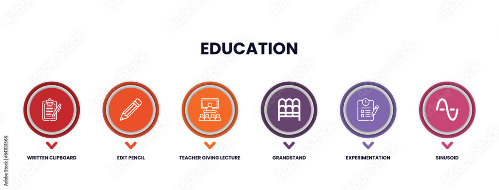 written clipboard, edit pencil, teacher giving lecture, grandstand ...