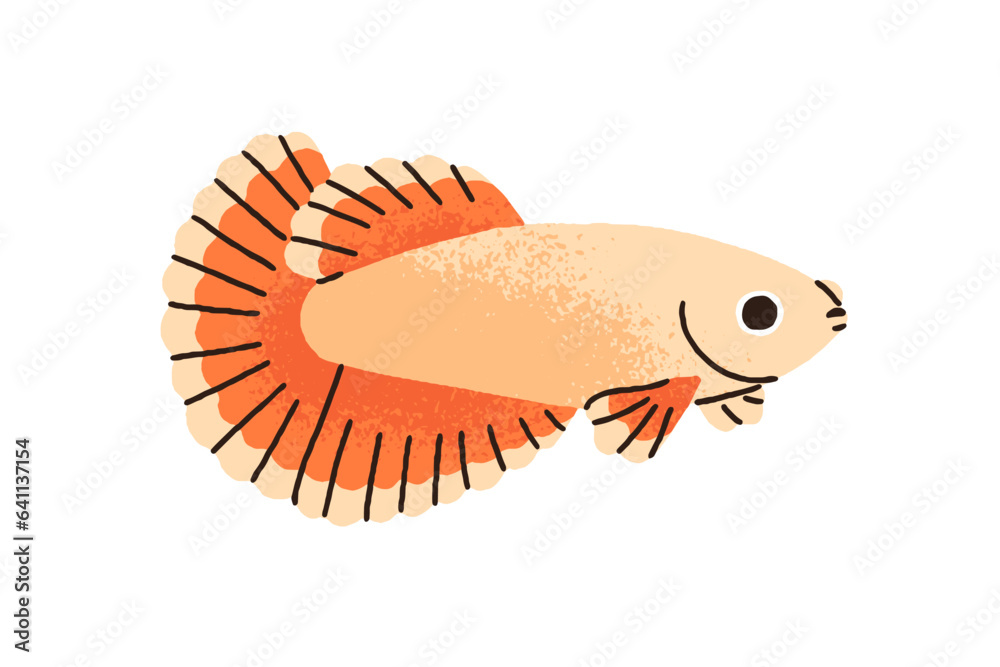 Cute exotic fish swimming. Tropical sea marine small little animal with ...