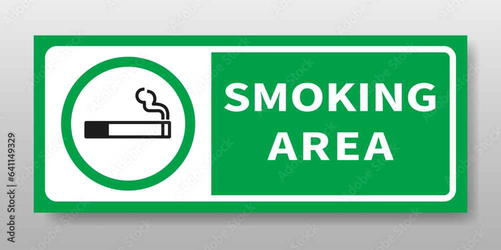 Sticker Smoking area sign with horizontal design. Smoking room. Vector ...