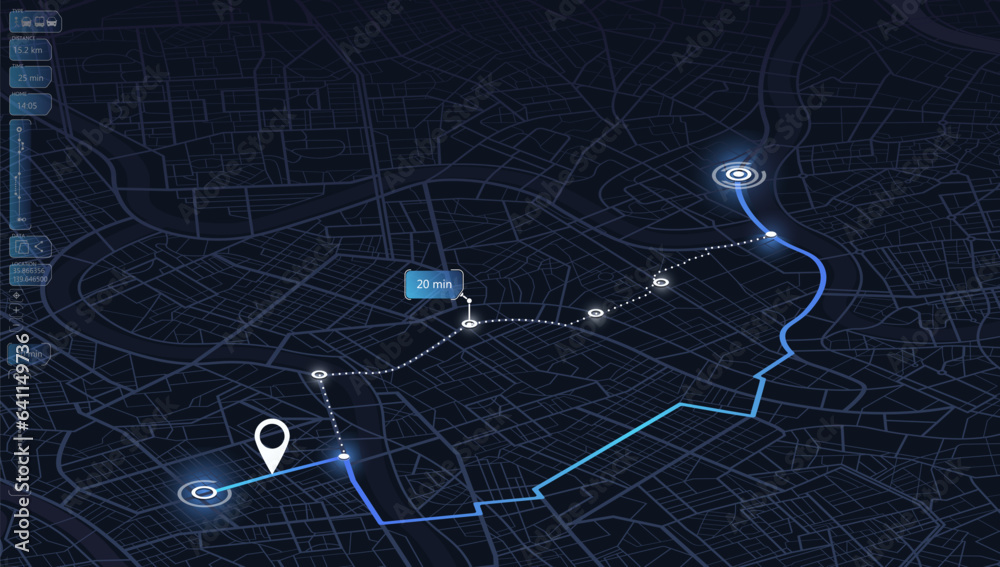 Isometric Gps, graphic tourist map of territory. Smartphone map ...