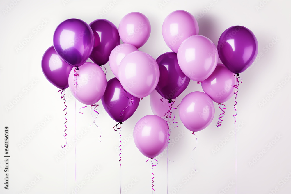 Beautiful purple and pink balloons bundle various birthday shapes no ...