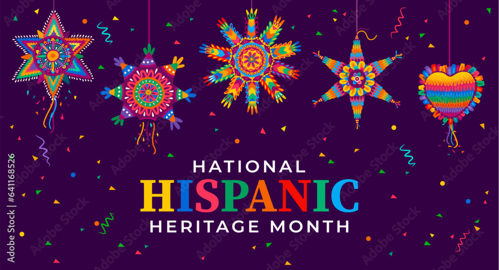 Holiday pinata on national Hispanic heritage month festival, vector ...
