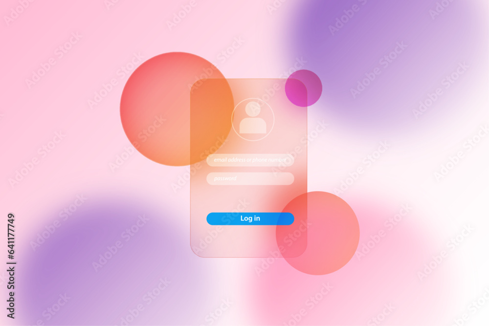 Glass effect login page. Mobile app login and signup UI concept. Free ...
