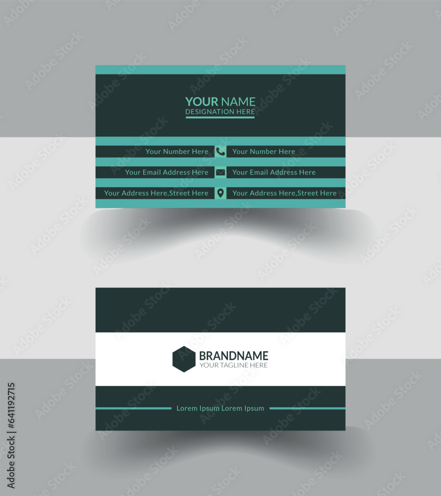 Double sided business card design.Futuristic modern identity card ...