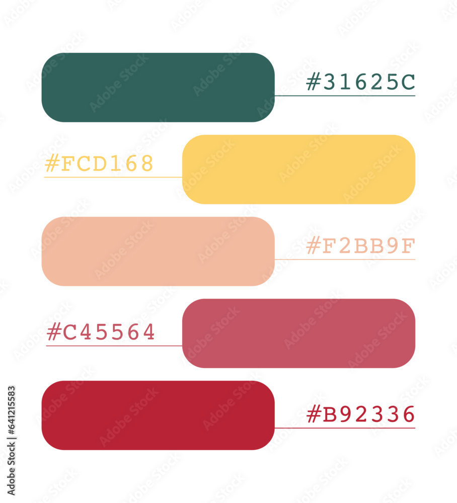Green, pink and yellow color palette, vibrant colors catalog, color ...