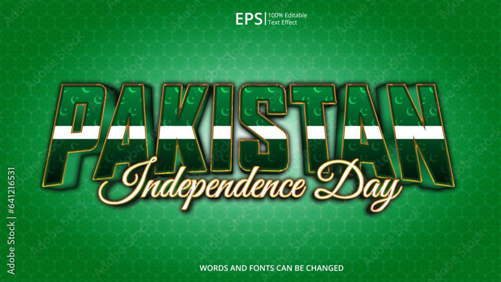 Pakistan editable text effect with Pakistan flag pattern suitable for ...