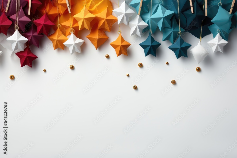 A creative background image featuring folded paper stars in a variety ...