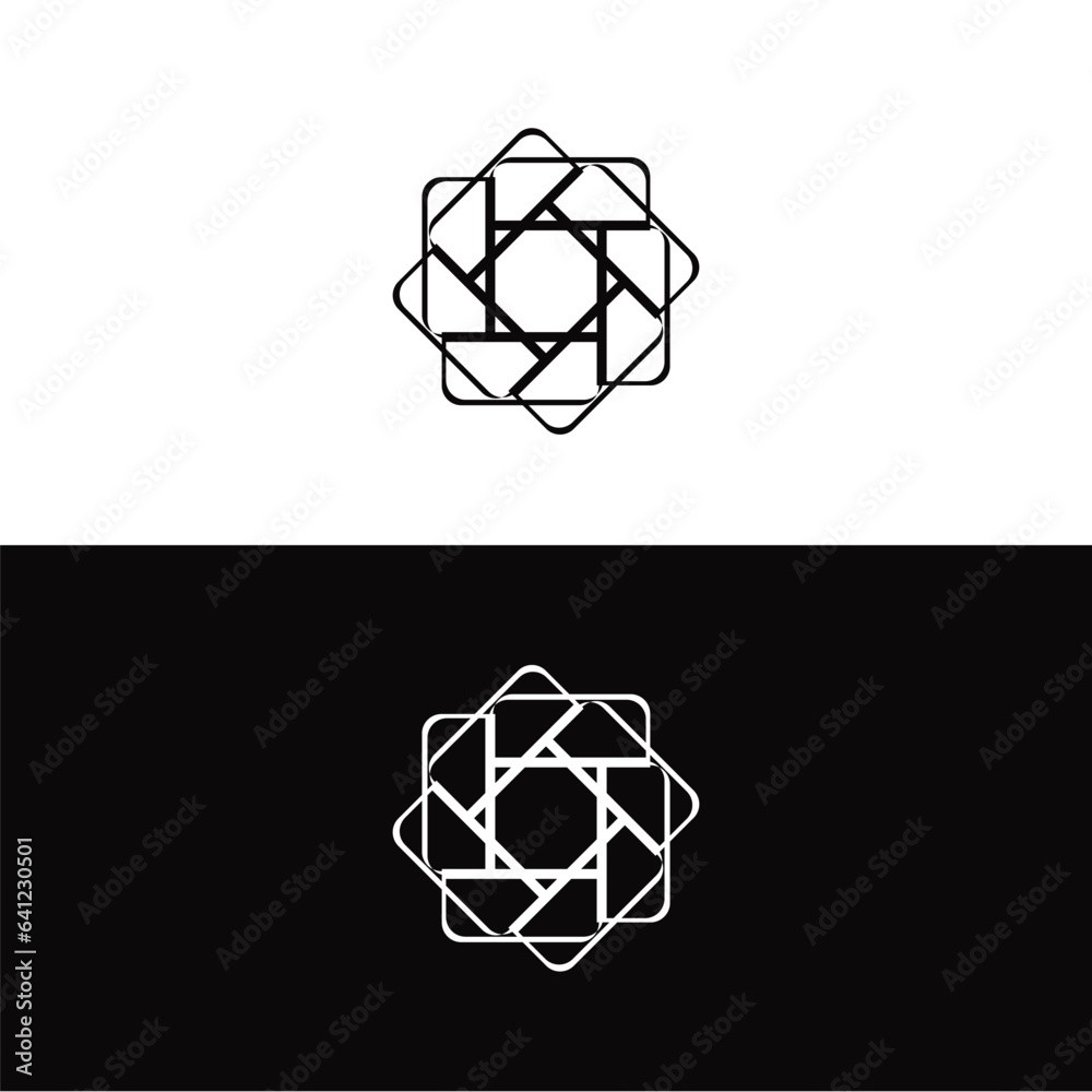 Circle vector logo template design . Black and white circle vector logo ...