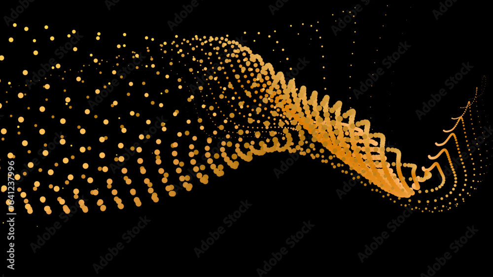Data vibrate pulse dot particle wave. Abstract bulge hyperbola sinusoid ...