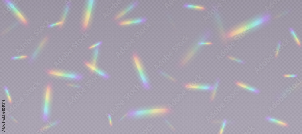Rainbow refraction overlay, leak flare, prism light effect, rainbow ...