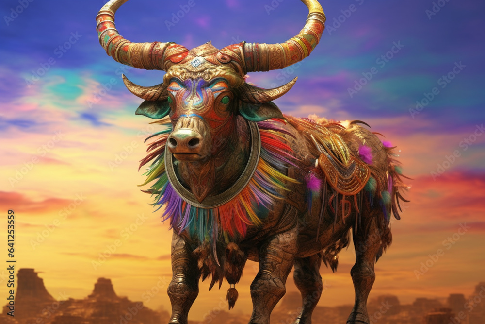 An abstract depiction of the mythical Bull of Heaven from Sumerian ...