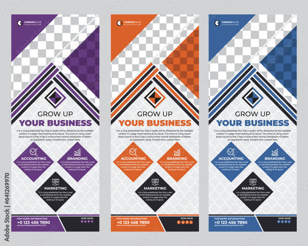 Corporate rollup banner template, roll-up banner stand template design ...