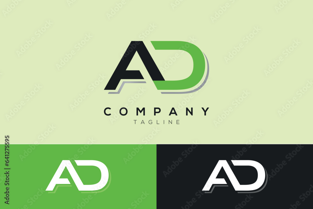 Abstract letter AD vector logo design, letter AD, logo design Stock ...