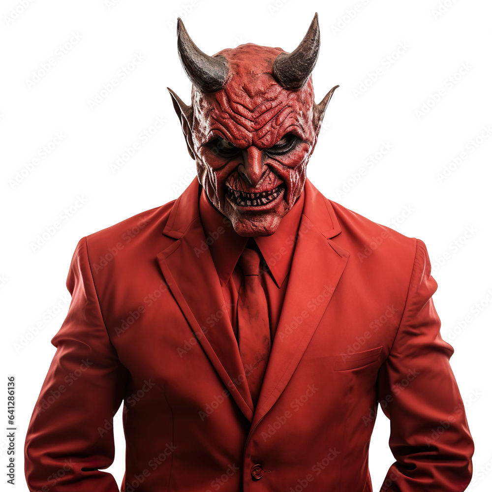 Halloween costumes - Front view mid shot of white man dressed as devil ...