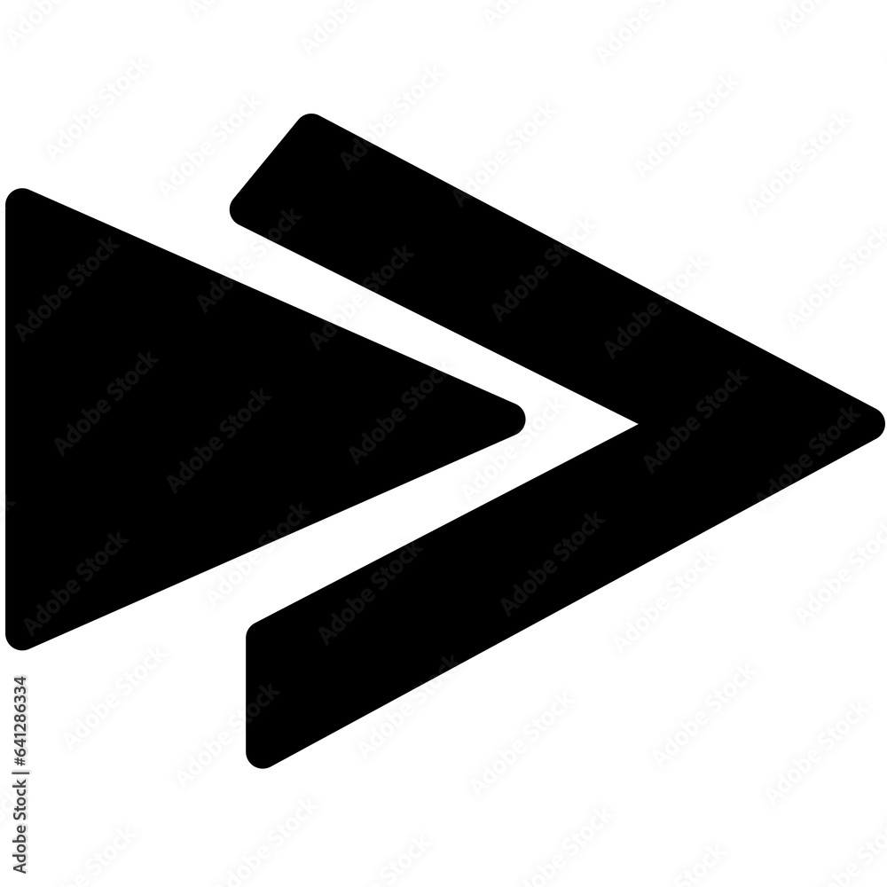 Digital png illustration of directional black triangle and chevron on ...