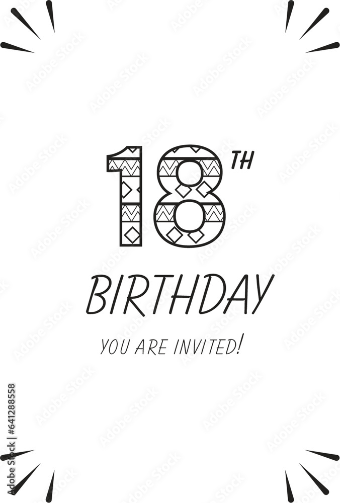 Digital png illustration of 18th birthday text on transparent ...