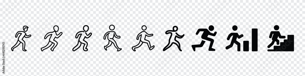 man fast run icon, rush icons vector illustration, man running icon ...