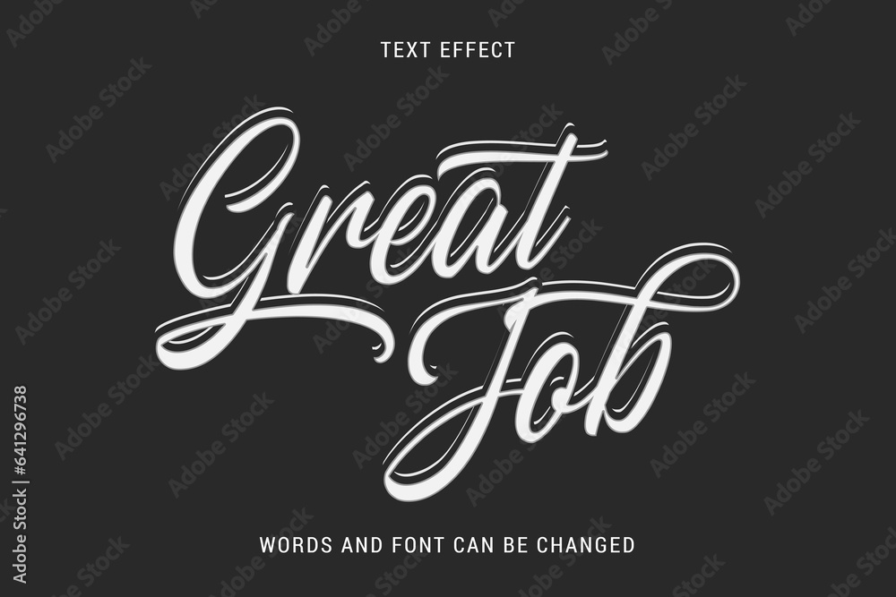 Great job quotes text effect editable eps cc Stock Vector | Adobe Stock