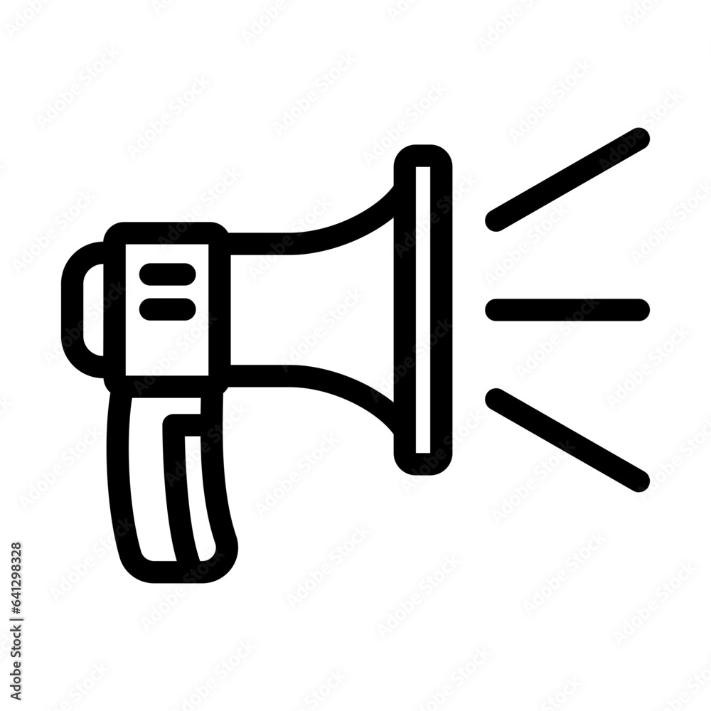 Loudspeaker, sound lines, loud speaker line icon, acoustic concept ...