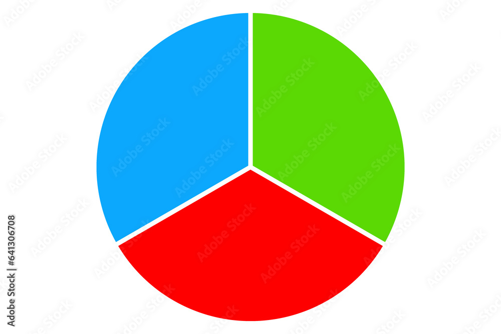 Circle divided into three equal segments Stock Illustration | Adobe Stock