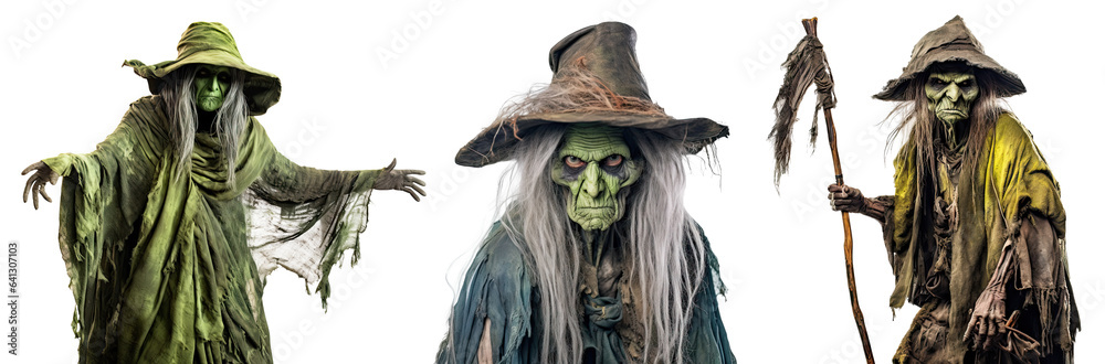 Set of witch isolated on transparent background - Fictional Person ...