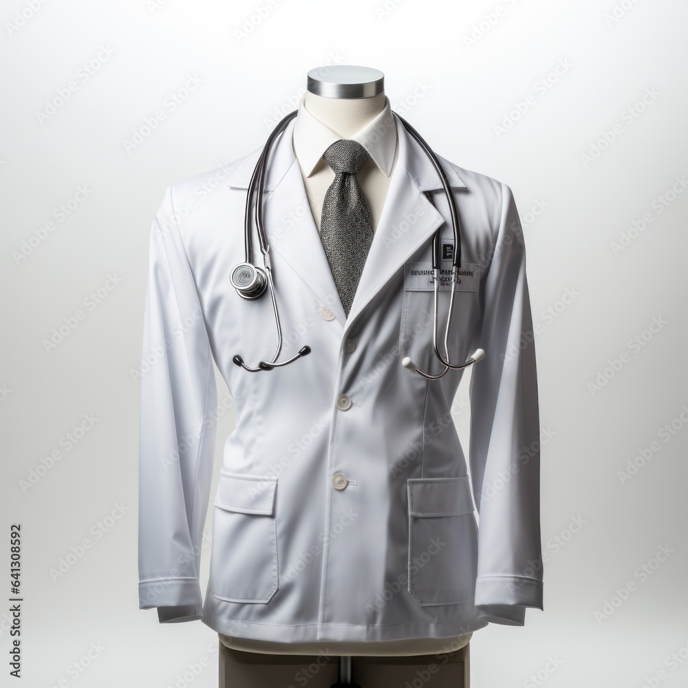 Plain background isolate, doctor uniform, medical and healthcare suit ...