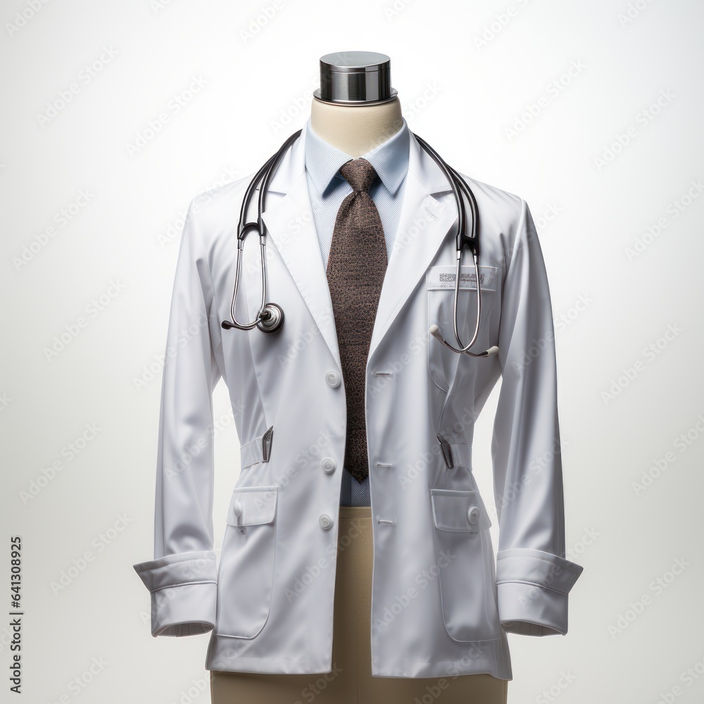 Plain background isolate, doctor uniform, medical and healthcare suit ...