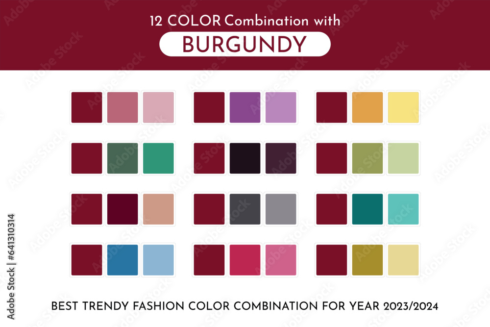 Forecast of the future color trend. Fashion Trend Burgundy Color guide ...