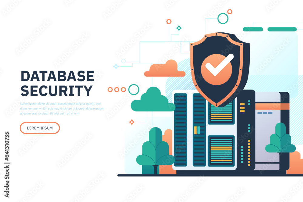 Database security, phishing, hacker attack, data server web concept ...