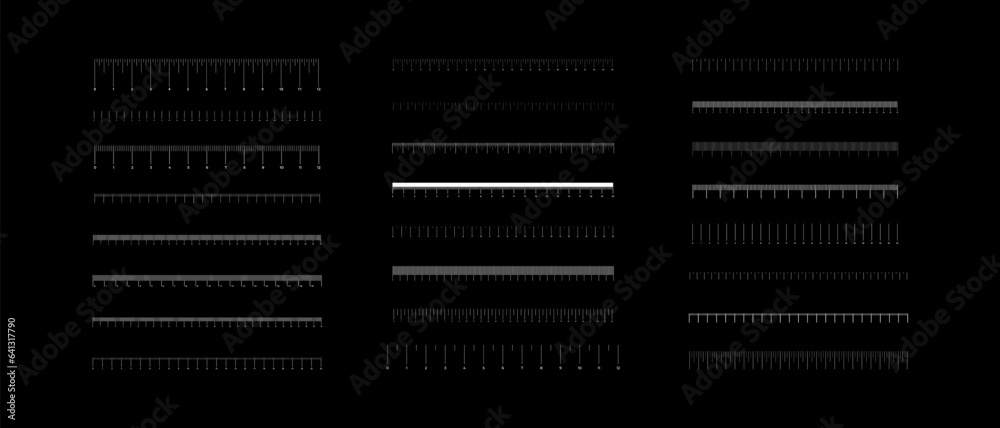 Graduated ruler vector illustration on a white background. Inch and ...