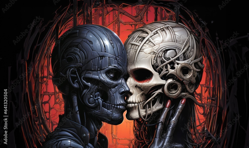 Skulls and bones in mystical and horrifying atmosphere of netherworld ...