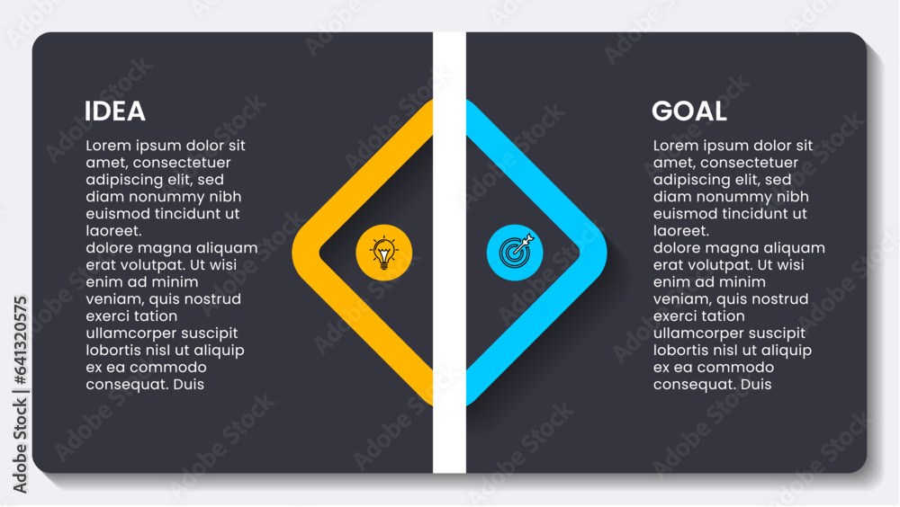 Infographic template. Idea and goal concept with 2 icons Stock Vector ...