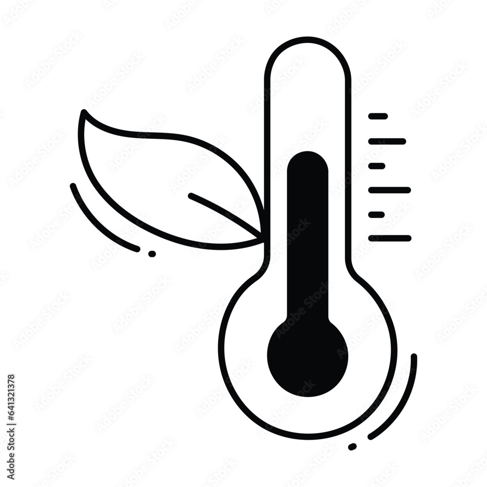 Temperature doodle Icon Design illustration. Ecology Symbol on White ...