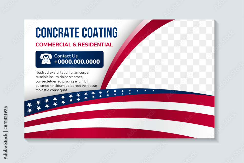 Flyer template design with example headline is concrate coating ...
