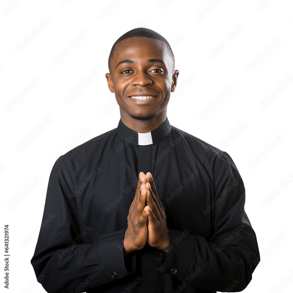 Photo & Art Print Young, handsome, african american priest isolated on ...