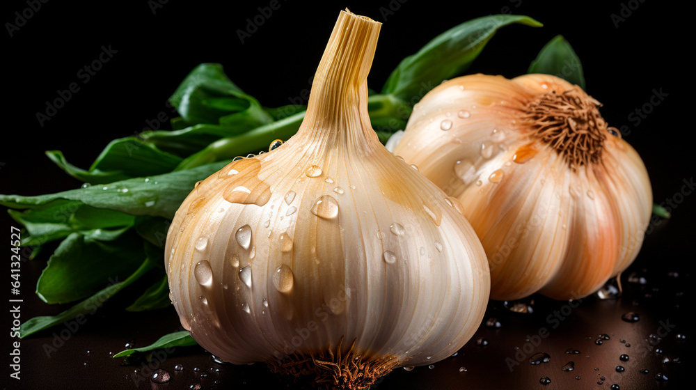 Garlic Aesthetic Food Photography: Allium sativum Isolated on Solid ...