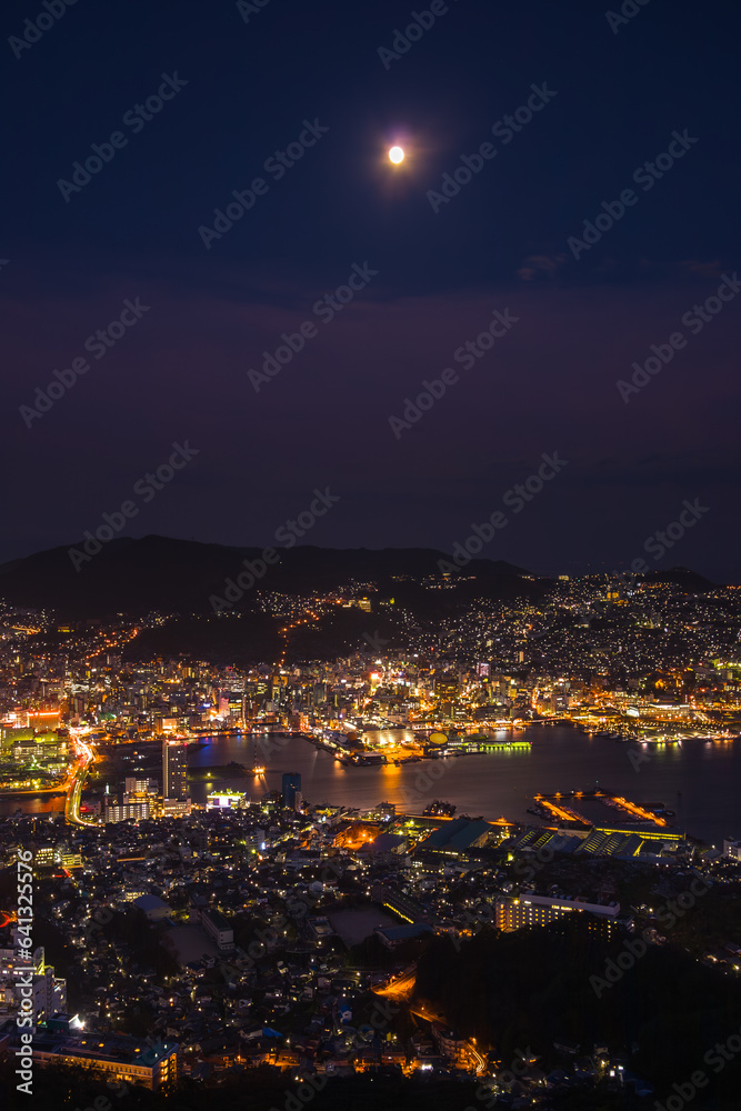 Spectacular elevated night view of Nagasaki, called 10 Million Dollar ...