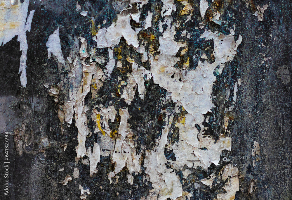 Foto de Torn Ripped Aged Paper Urban Street Gray Wall Surface. Leaking ...