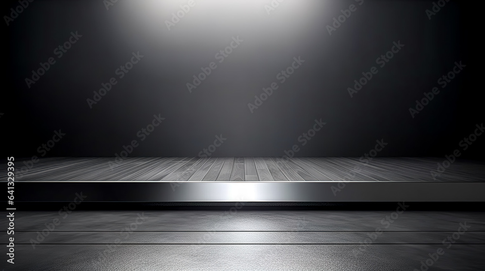 Grey stage or podium with place for your product presentation ...