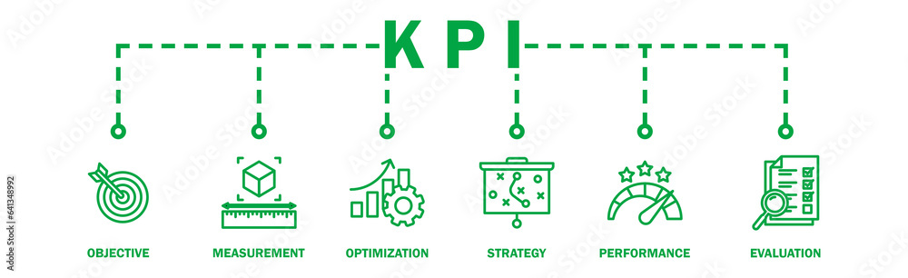 KPI banner web icon vector illustration concept for key performance ...