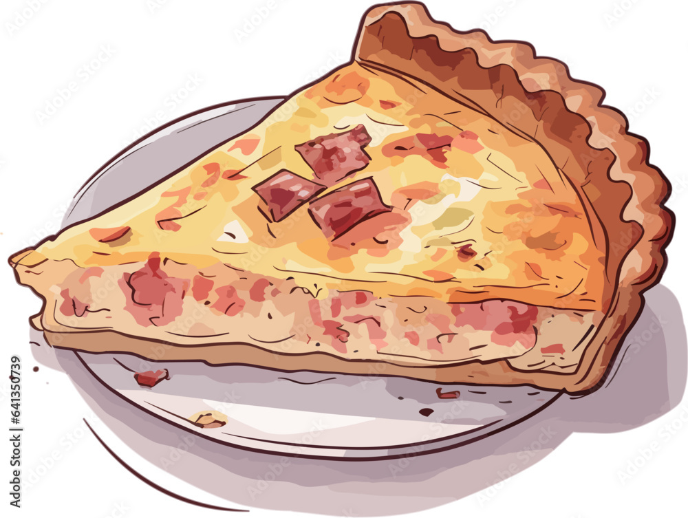 Clip art of quiche Stock Vector | Adobe Stock
